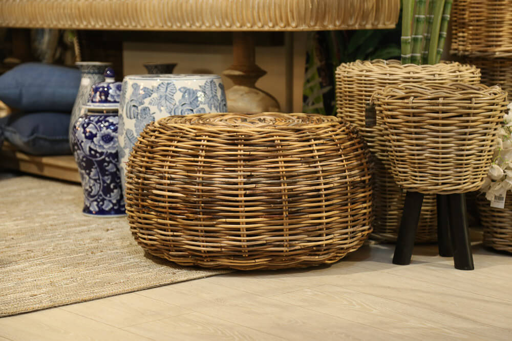 Seville Rattan Ottoman Coffee Table - 65x35cm | Beyond Bright