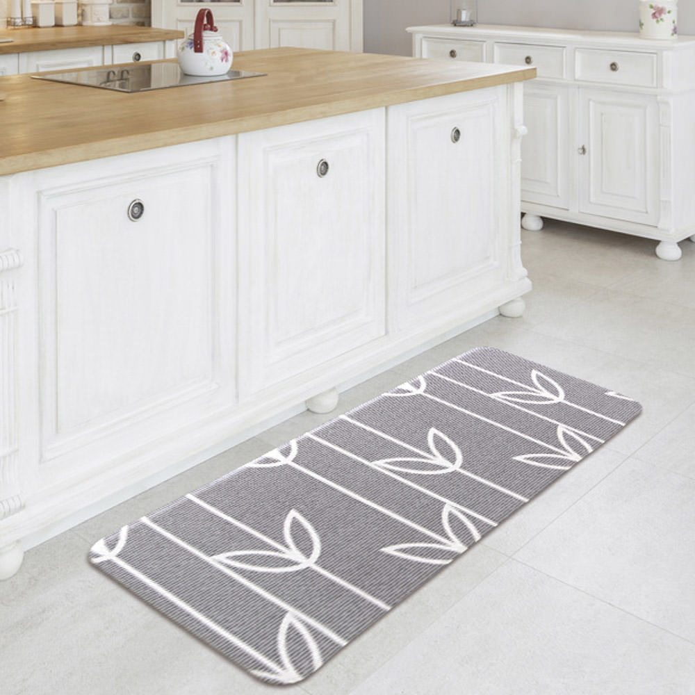 Reversible PVC Padded Kitchen Mat - 44x120cm - Pyramid & Floral ...