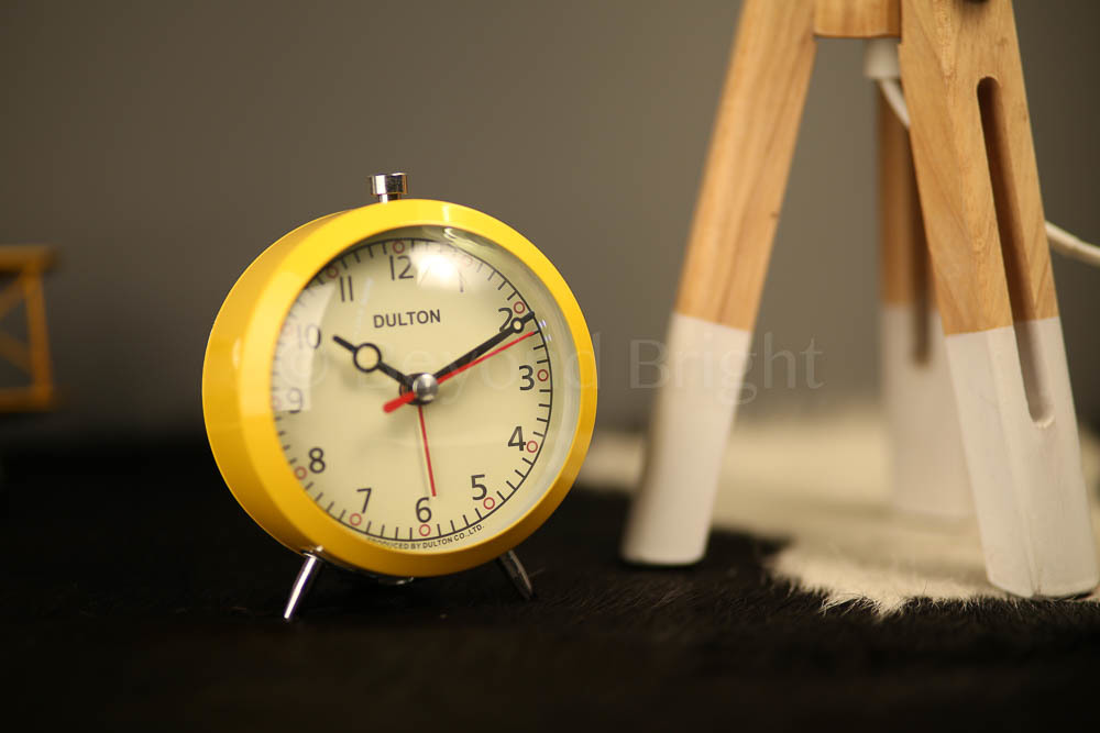 Free Shipping on Dulton Silent Alarm Clock Quartz - Yellow- 11x9cm ...