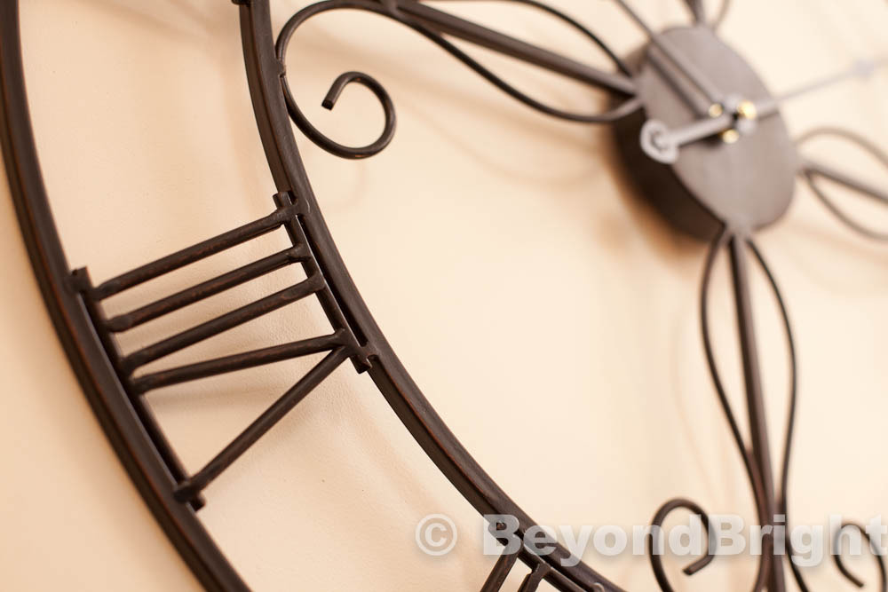 Ornate 60cm Wrought iron Wall Clock - Vintage Clocks