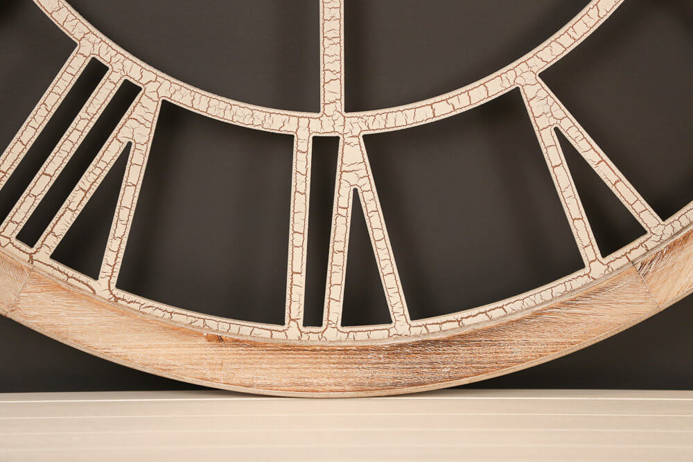 Buy the 93cm Cove Timber Large Wall Clock - Distressed White | Fast ...