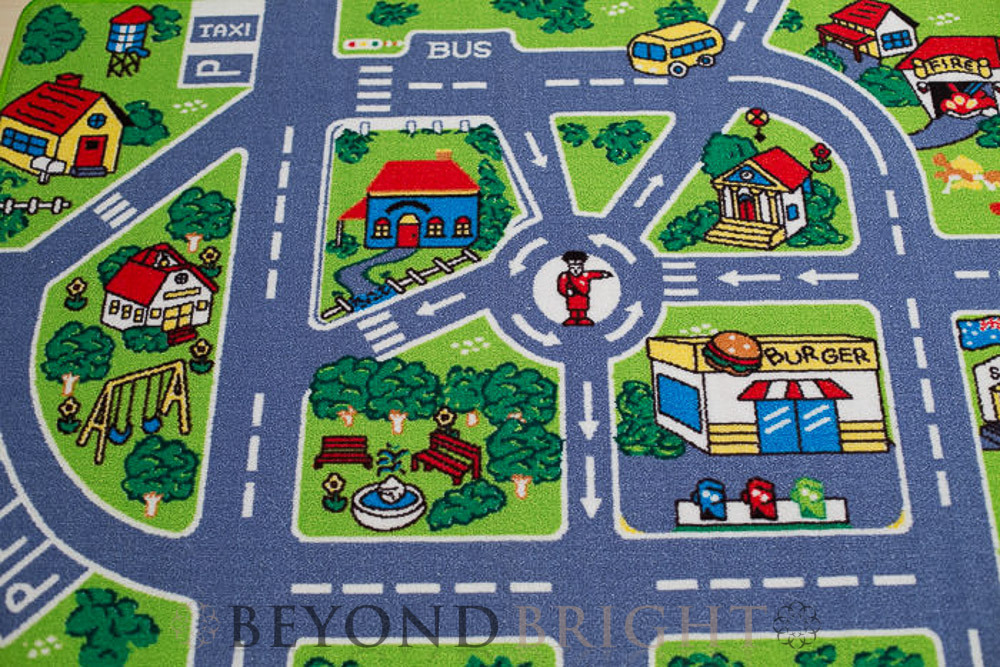 Kids Playmat City Street - Children's Interactive Educational Rugs